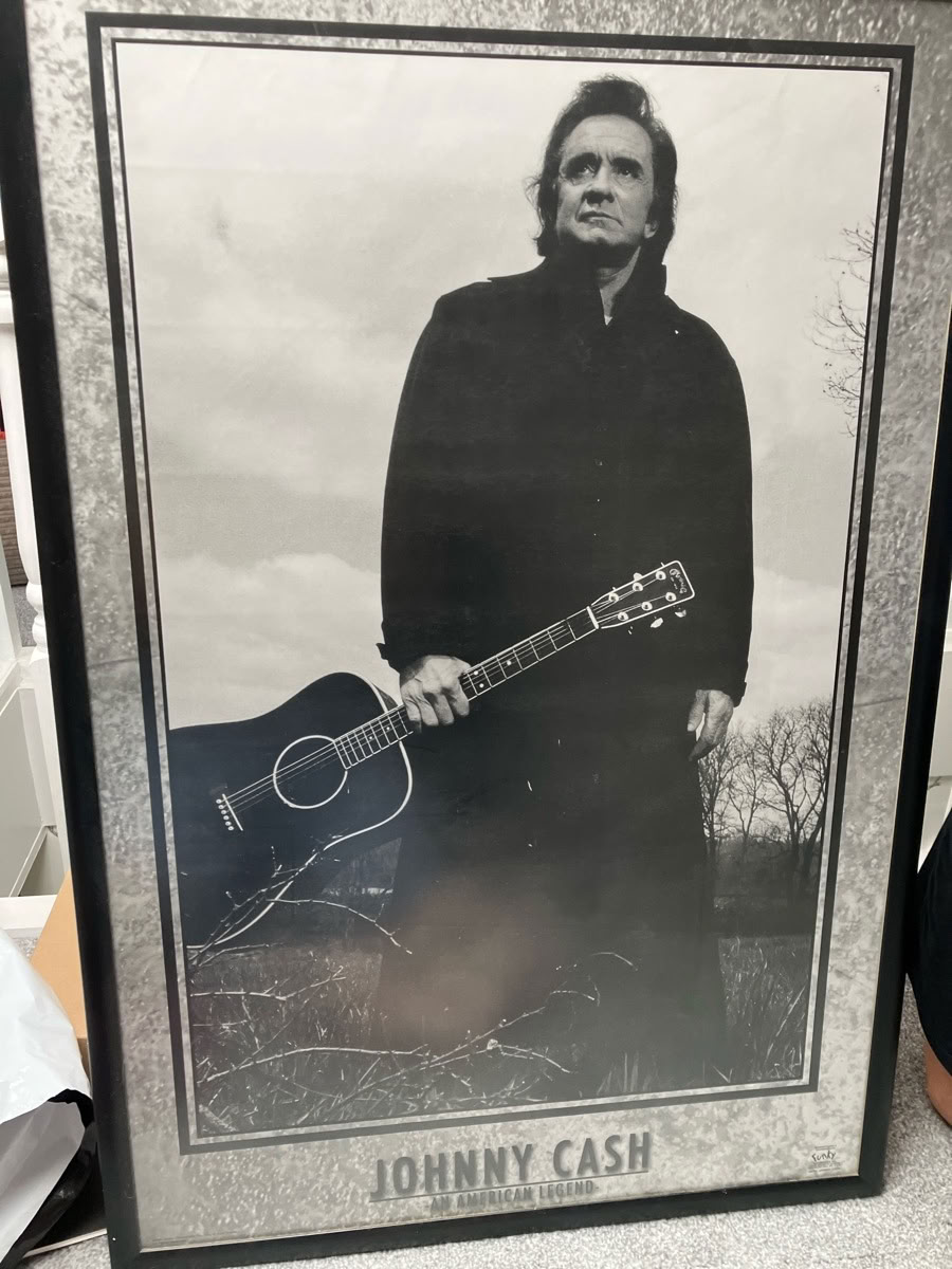 Free: Framed Johnny Cash poster (Firswood M16)