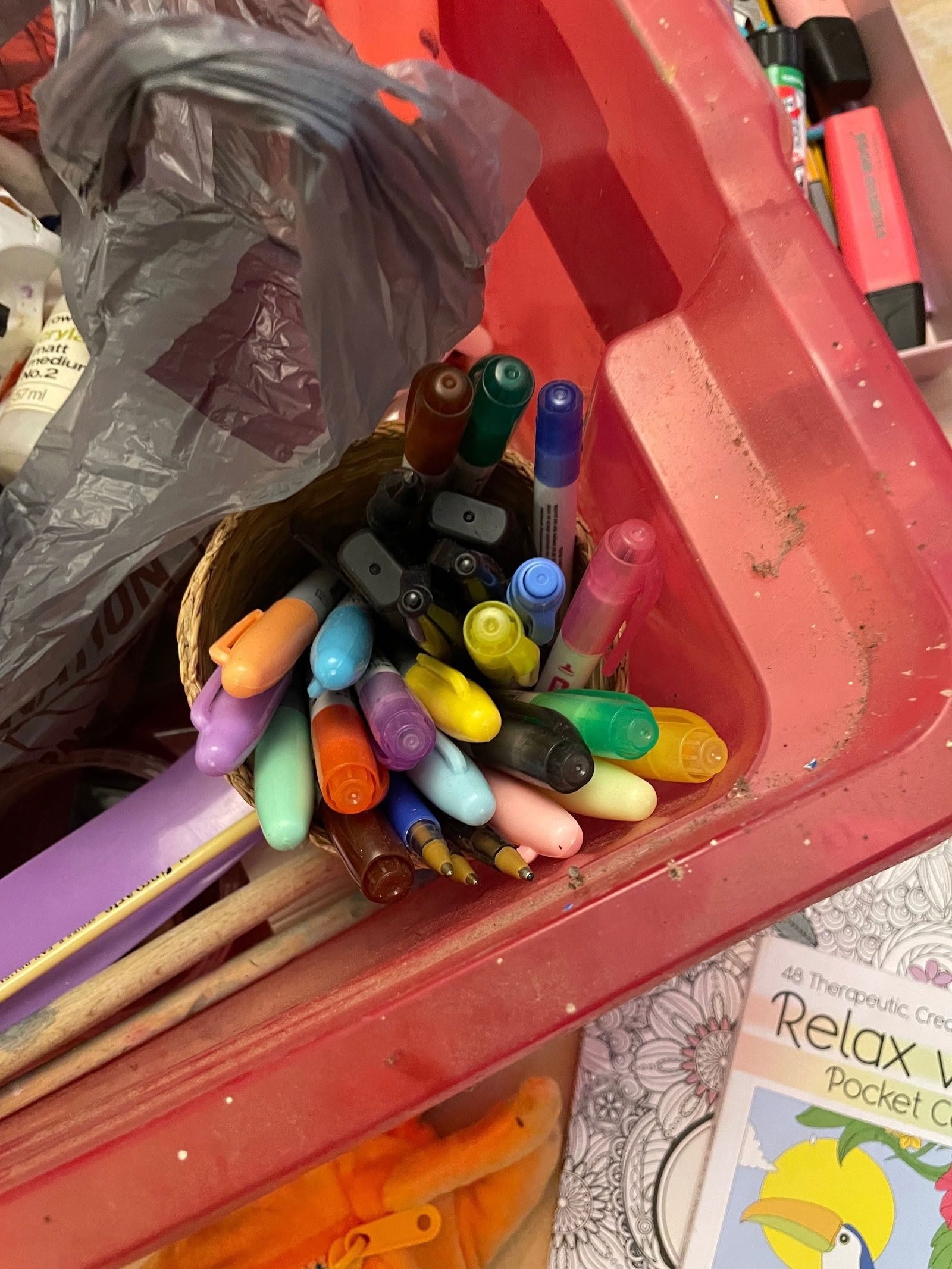 Free: Box of paints/arty/crafty stuff (St Stephens AL3) - St Albans Freegle