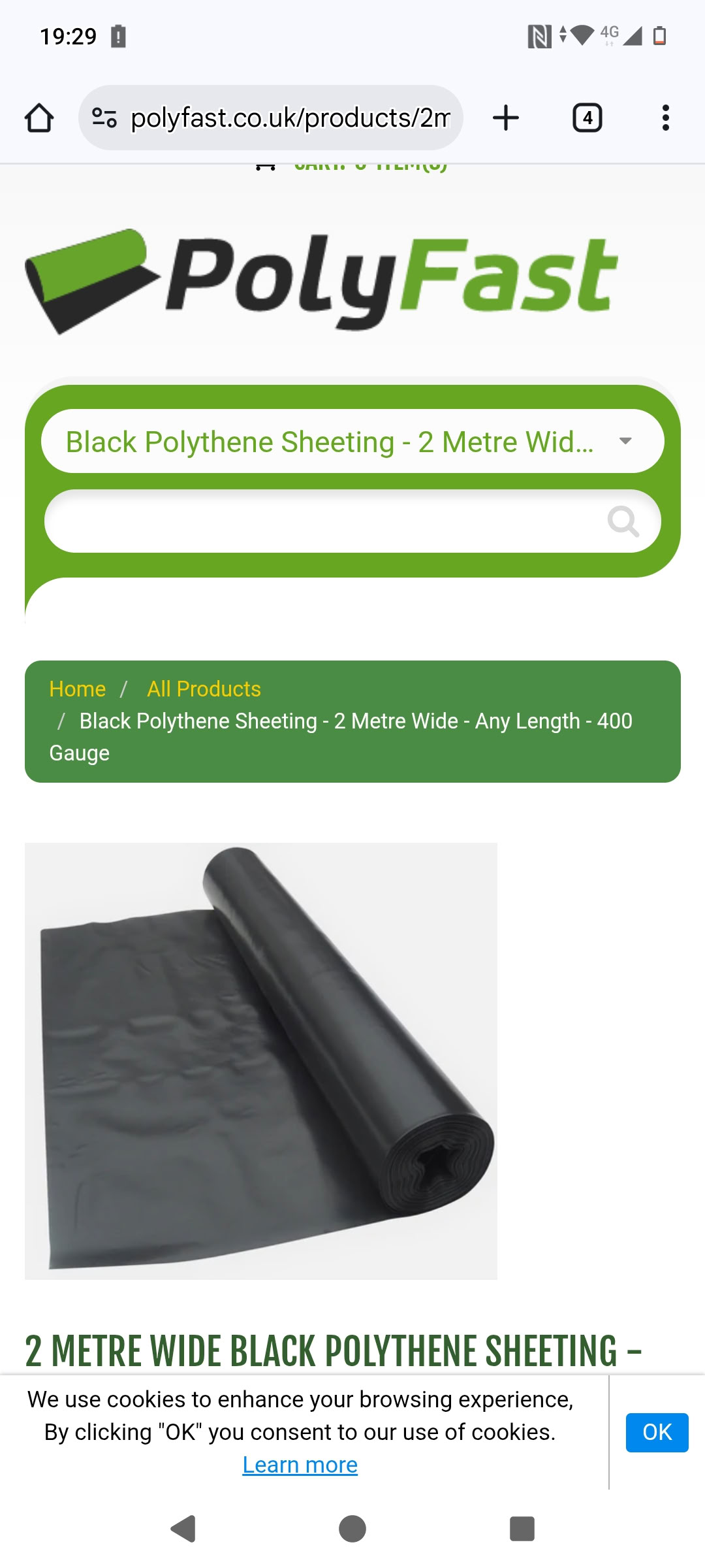 Request: builders polythene sheeting (EN1)
