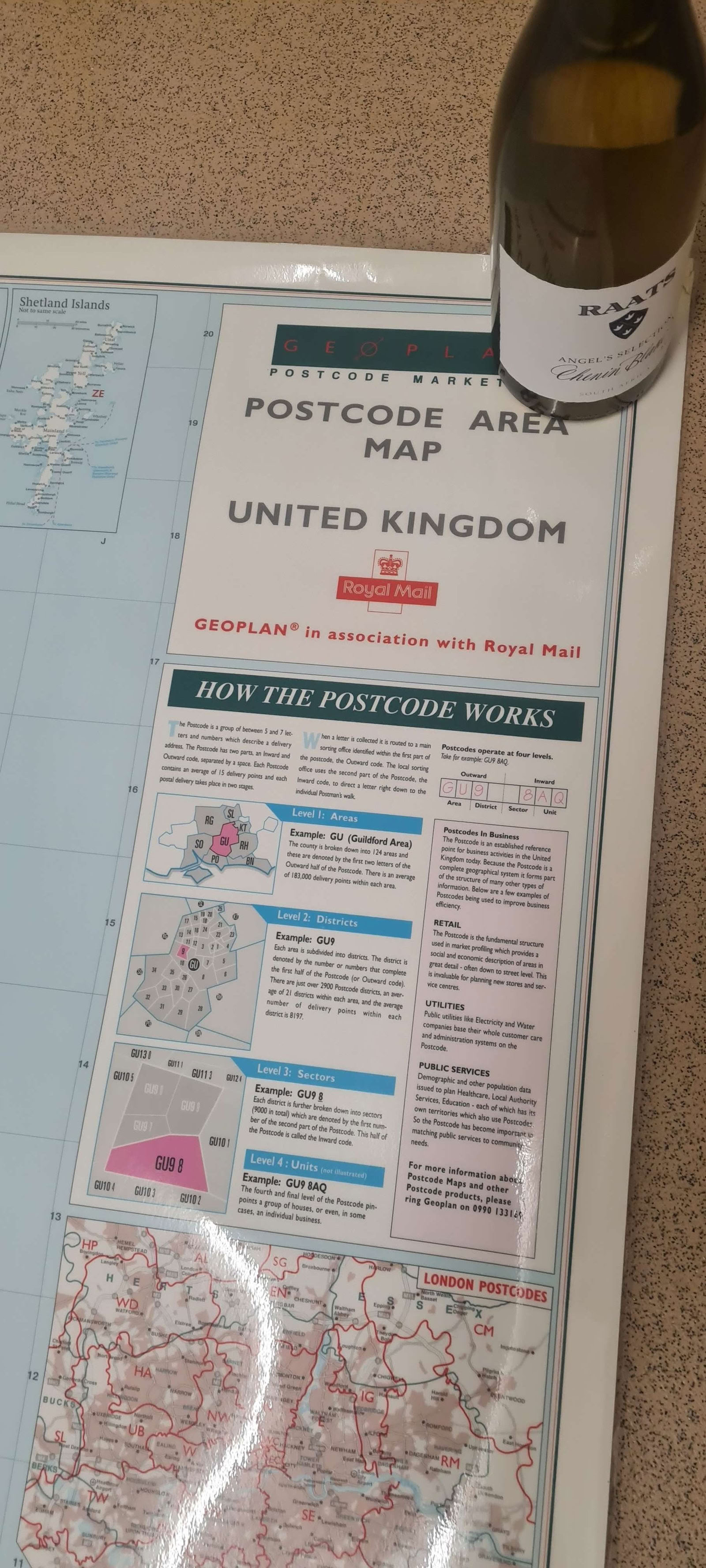 Free: Laminated Map of the UK 121cm by 101cm (Wine not included ...