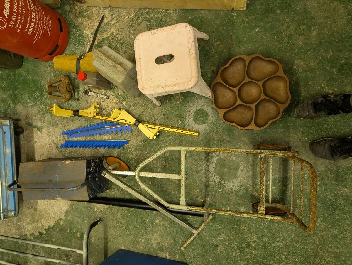 Free: Metal stool, lazy Susan (High Newton LA11)