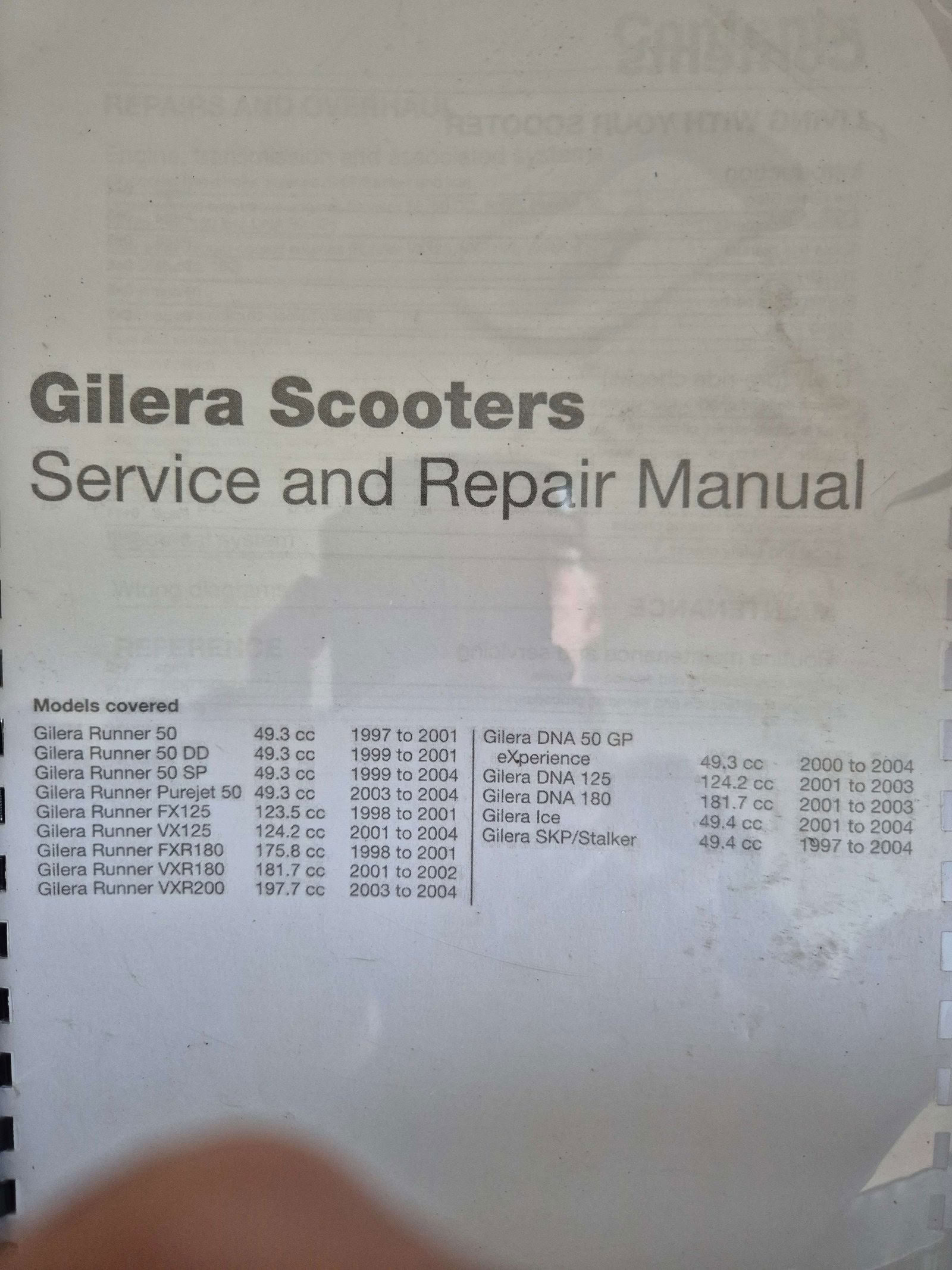 Free: Gilera Scooter Repair Manual (Bengeo SG14) - Hertford Freegle