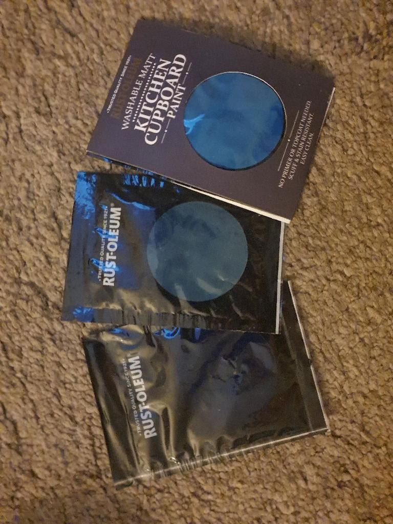 Free: Blue paint samples (Kendal LA9) - Kendal Freegle