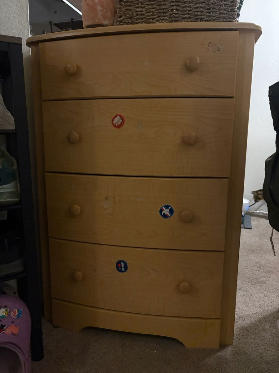 Free: 4 drawer chest sycamore (Alvarado-Niles) - Fremont Freecycle