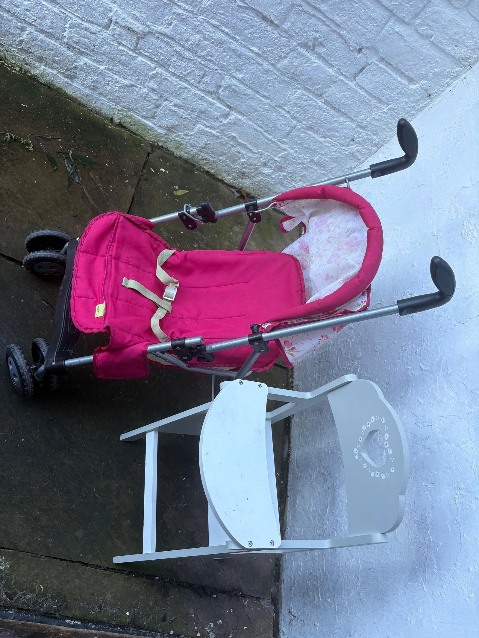 Free: Dolls high chair and pram (Oswestry SY11) - Oswestry Freegle