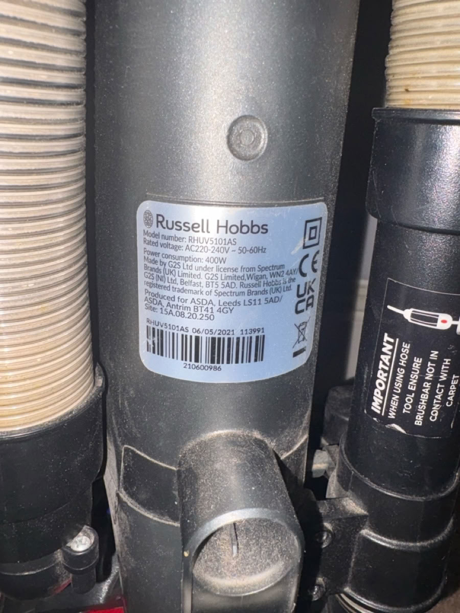 Free: Russel Hobbs plug in vacuum (Hp6 6bt)