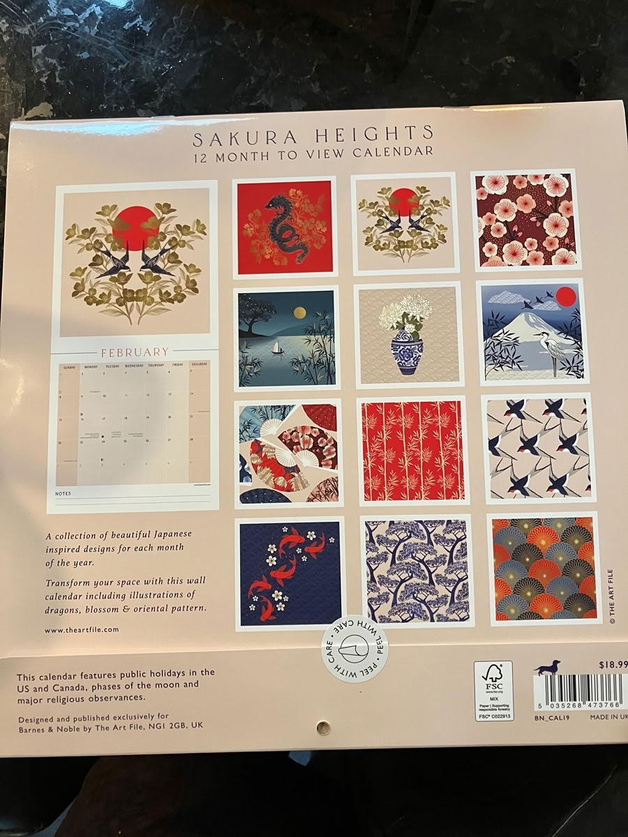Free: lovely wall calendar (White Oaks area of San Carlos)